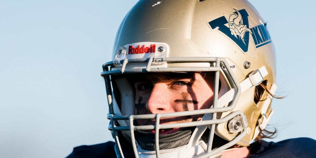 Winthrop's Dillon Doherty returns home on the football field with the ...